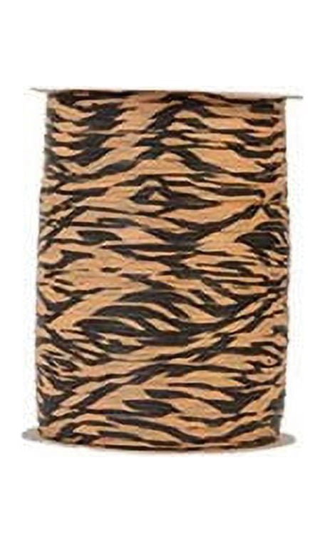 Tiger Print Paper Matte Raffia - 1/2"W x 100 Yds. Per Roll - Pack of 2 ...
