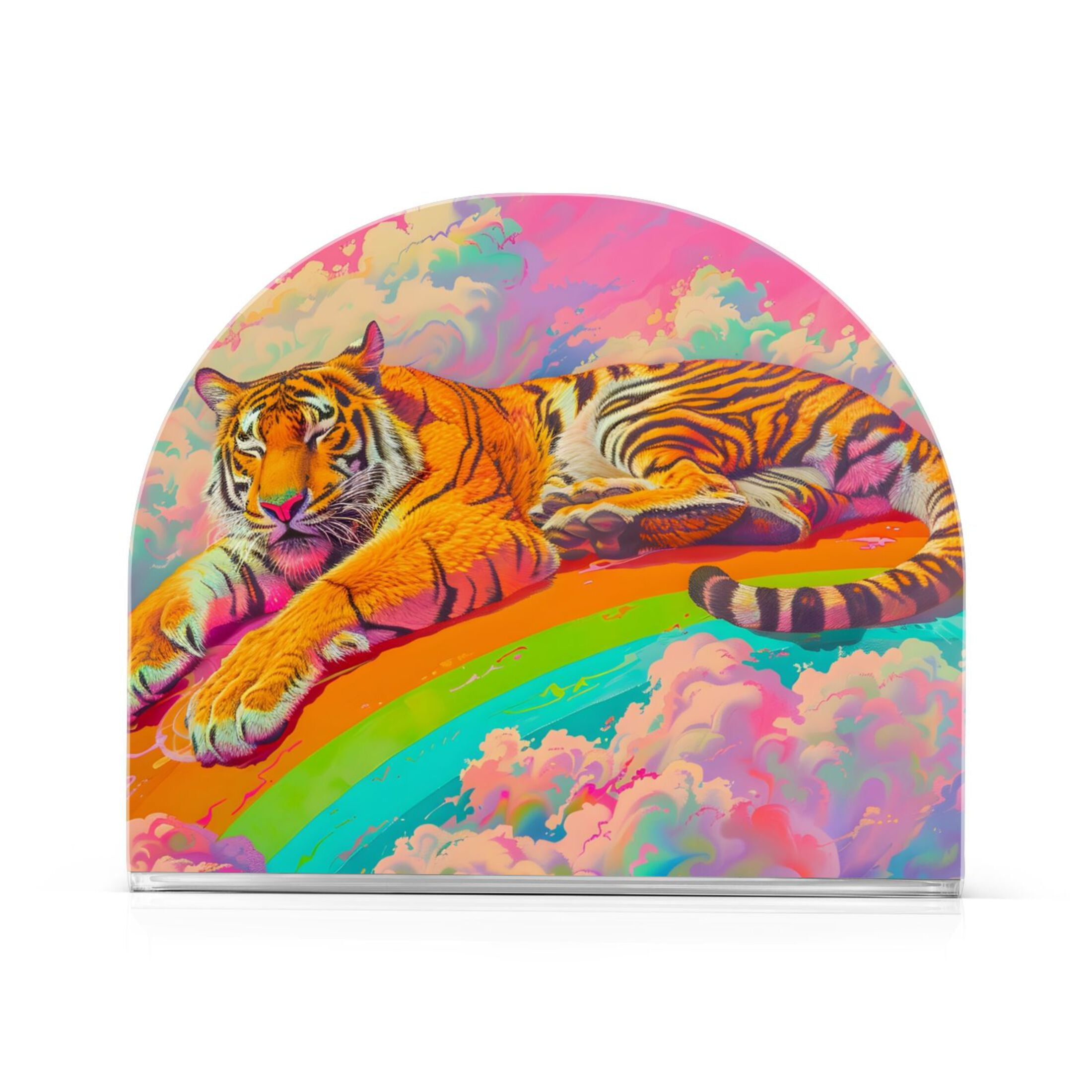 Tiger in Rainbow Clouds Napkin Holder for Table Clear Napkin Stand ...