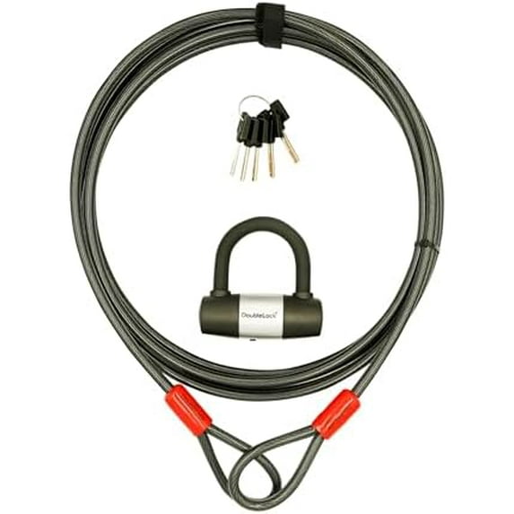 Tiger-Shark 16ft Cable & Heavy-Duty Shackle Lock Bundle with 10mm Thick ...