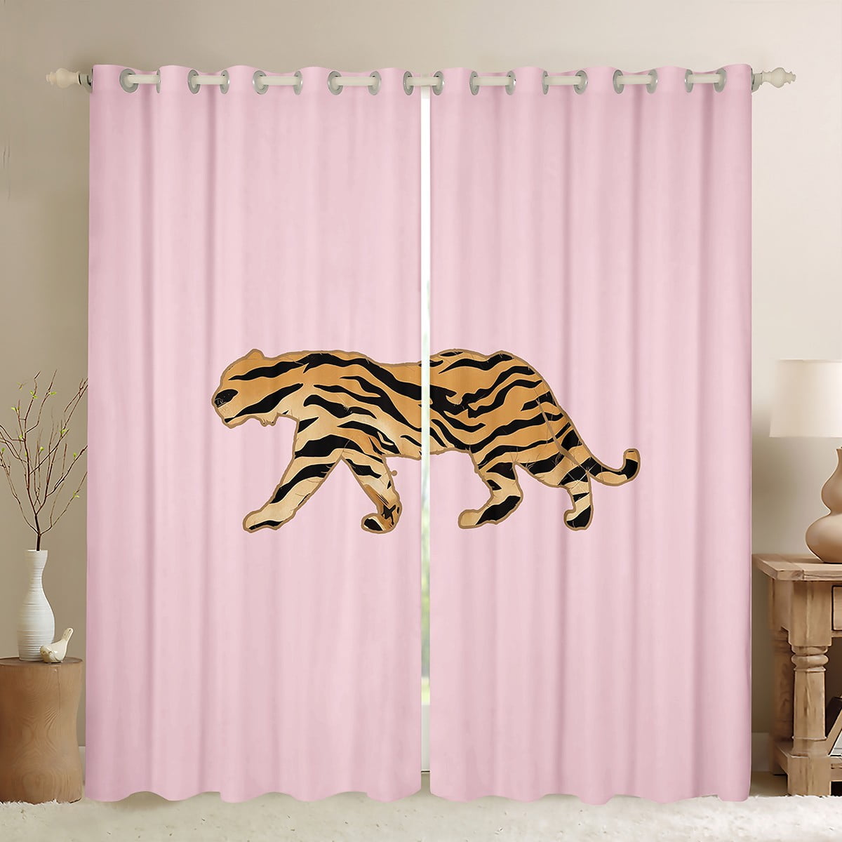 Tiger Skin Adults Window Curtain,Jungle Safari Animals Skin Window ...