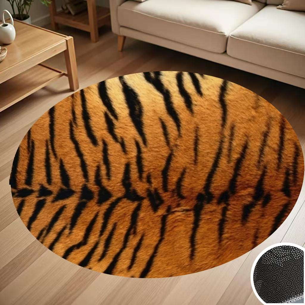 Tiger Skin Texture Round Carpet Living Room Bedroom Home Decoration ...