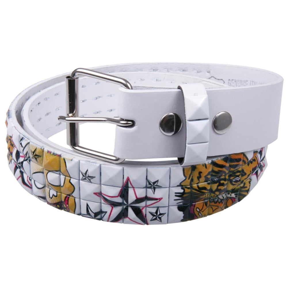 Tiger & Skulls Studded Leather Belt - Walmart.com