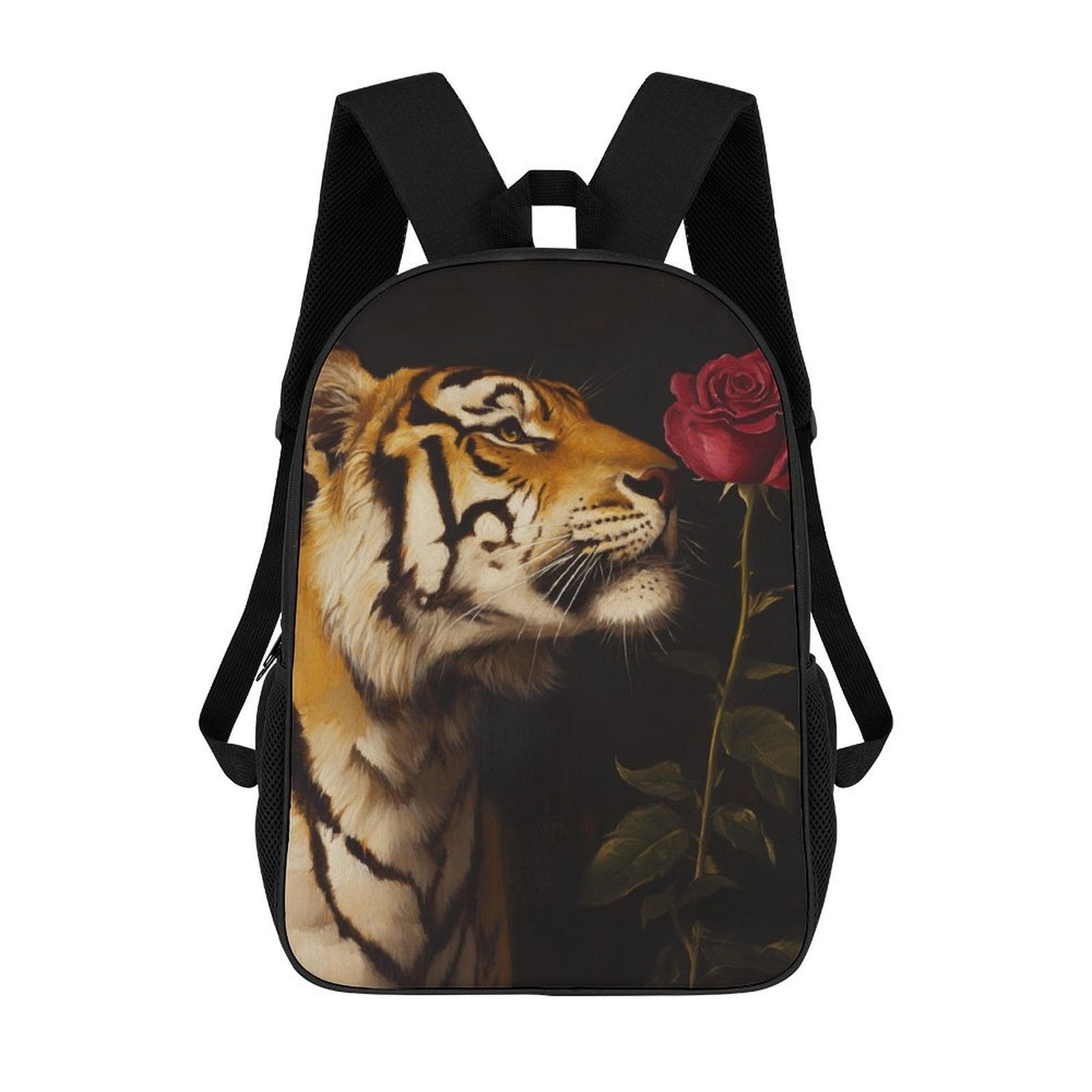 Tiger Smells Red Rose Gently Backpacks for Backpack for Bookbag ...