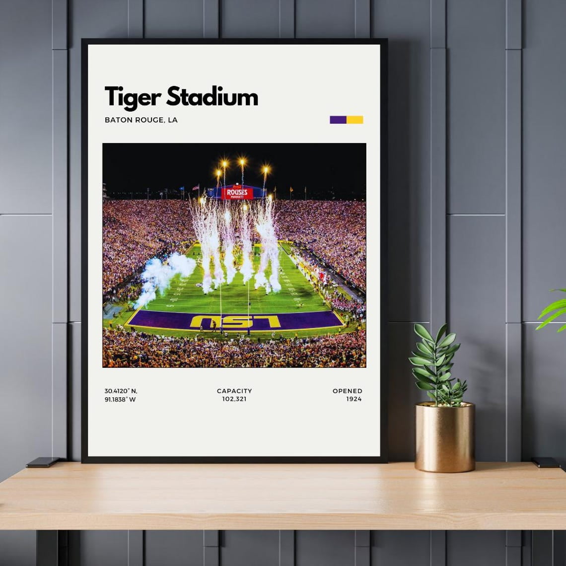 Tiger Stadium Print, Home of Louisiana State University Tigers ...