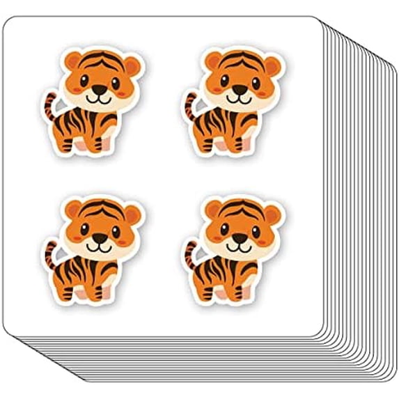 Tiger Stickers 1in for Scrapbooking, Arts, Craft, Kids DIY, Calendars ...