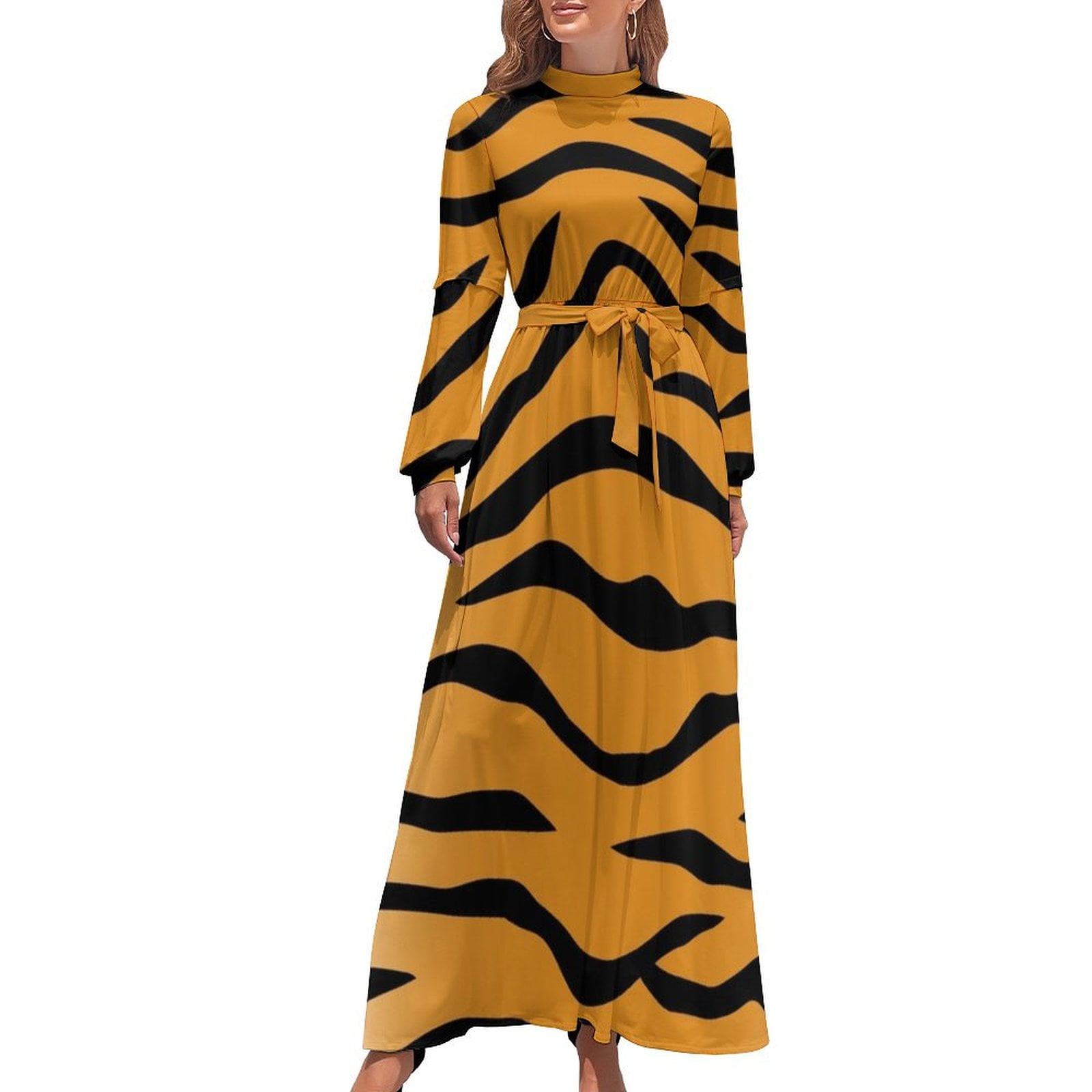 Tiger Stripes Long Dress women dresses birthday dress for women luxury ...