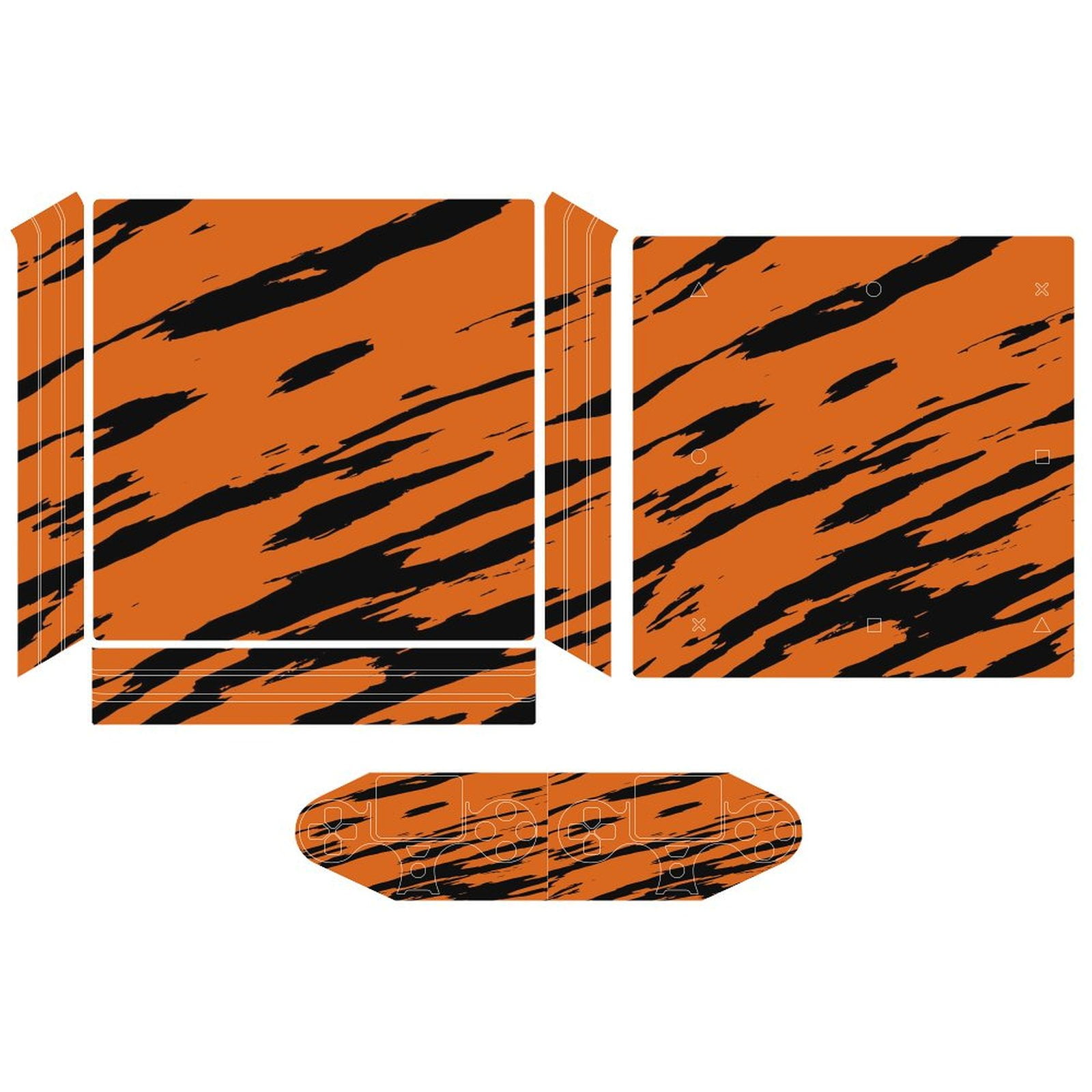 Tiger Stripes Pattern PS4/PS4 Pro/PS4 Slim Skin Sticker For Console And ...
