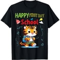 Tiger Student Wearing Backpack Go Happy First Day Of School T-Shirt ...