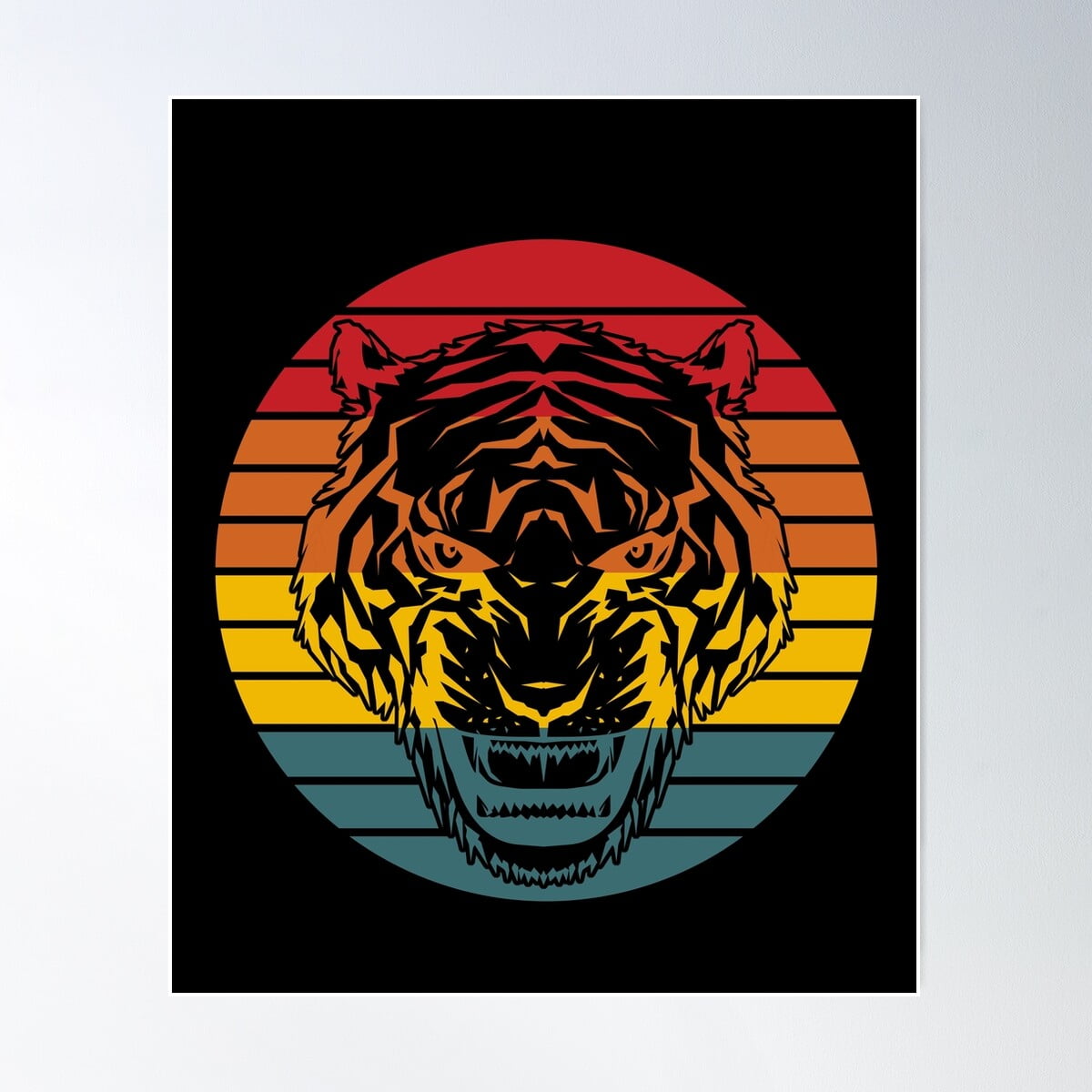 Tiger Sunset Retro Jungle Safari Animal Big Cat Tigers Lover Gear ...