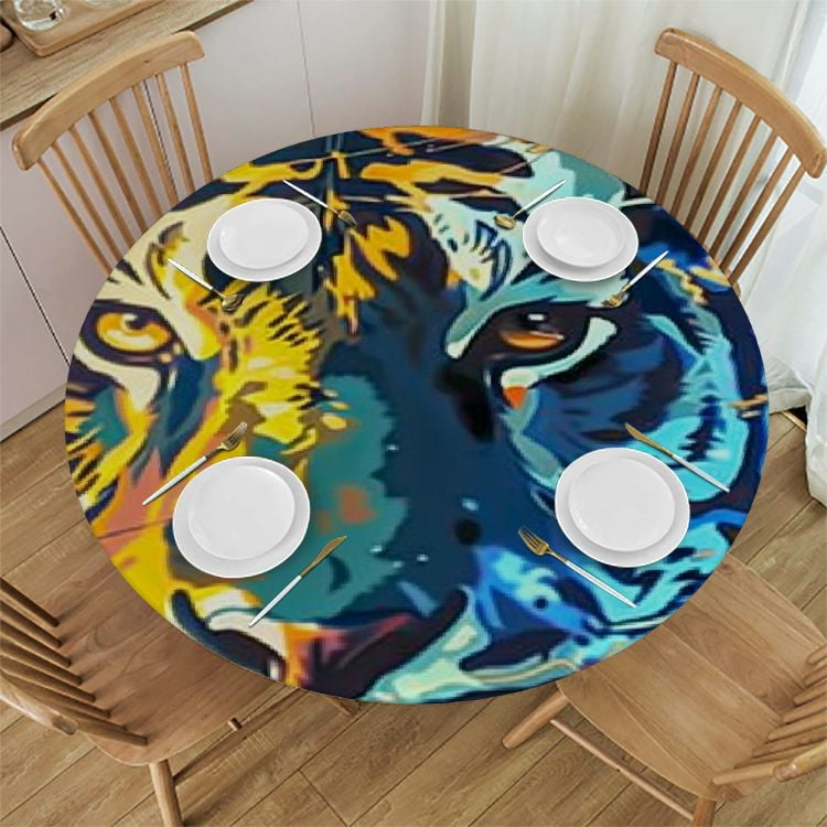 Tiger Tablecloths, Geometric Table Accessories Games Style Animals ...
