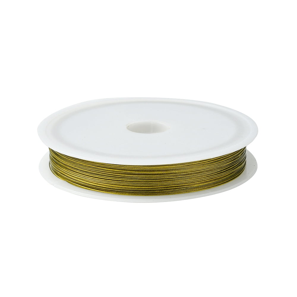 Tiger Tail Wire Nylon-coated Stainless Steel golden 25 Gauge(0.45mm ...