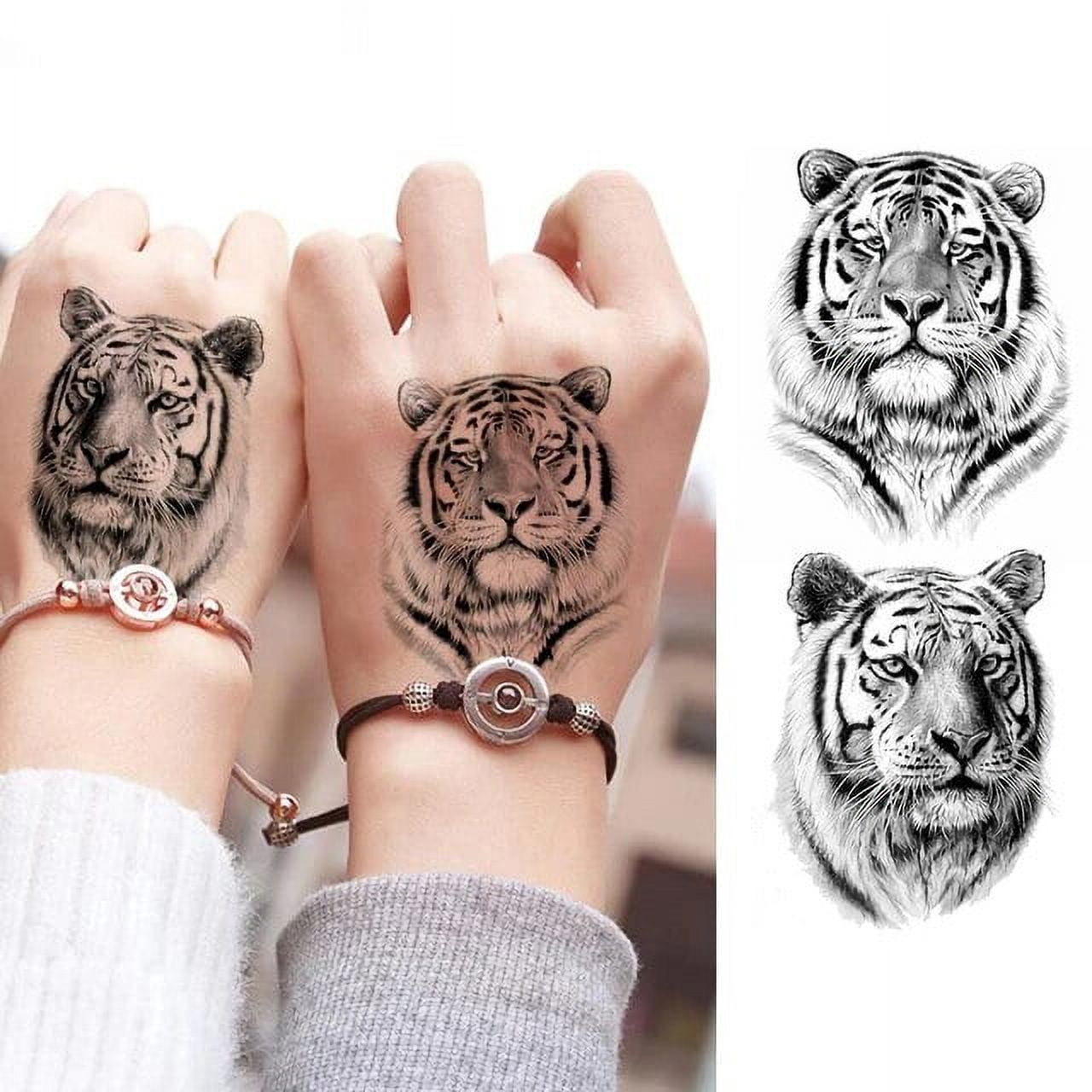 Tiger Temporary Tattoos Sticker Fashion Animal Waterproof Tattoos Fake ...