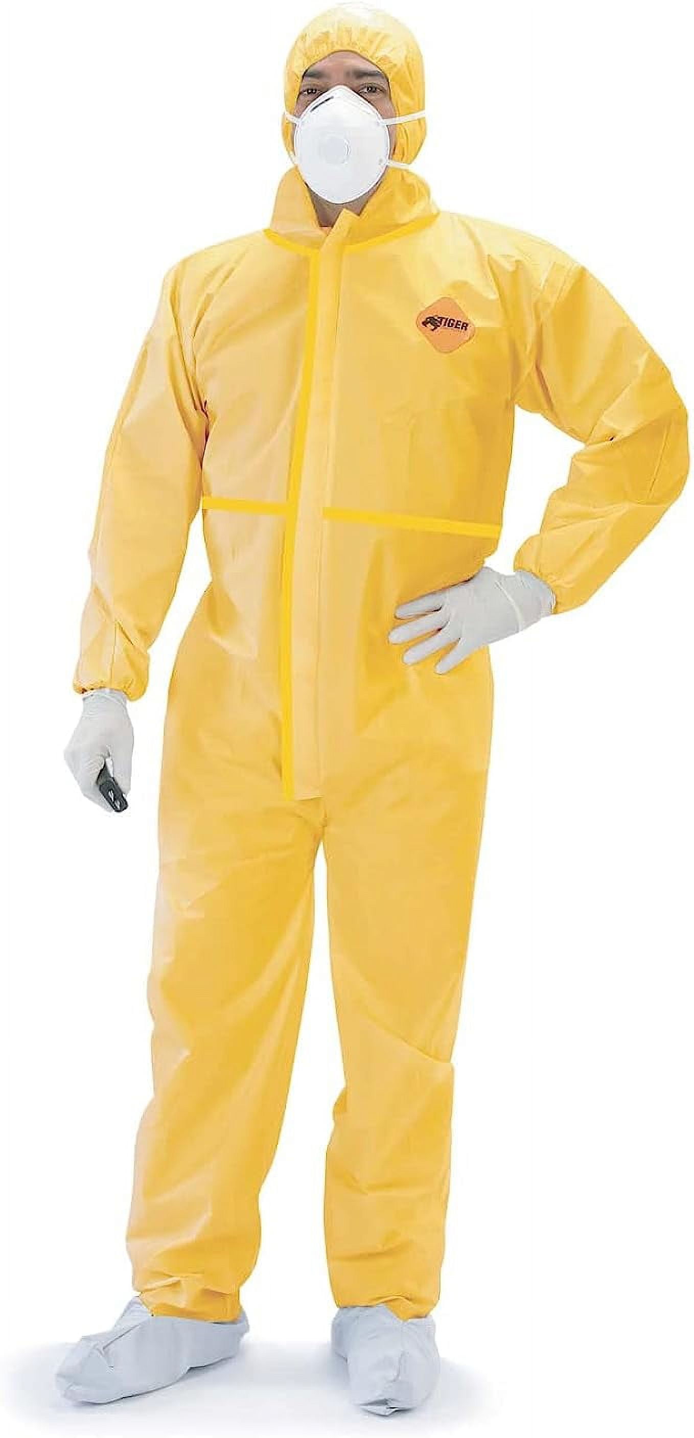 Tiger Tough Chemical Coverall - Protective Hazmat Suit with Hood ...