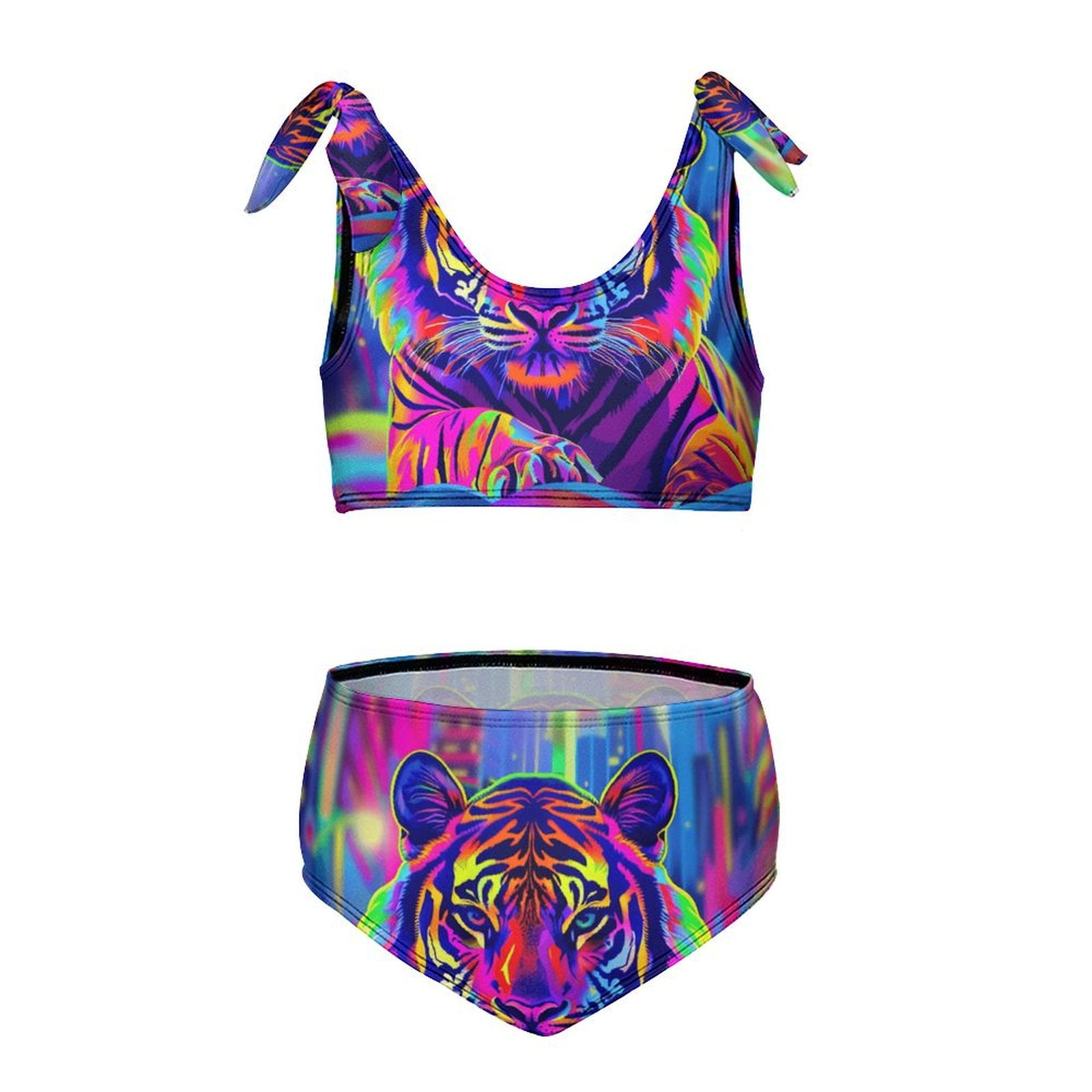 Tiger Two Piece Swimsuit Set, Bikini Swimsuit Suitable for Little Girls ...