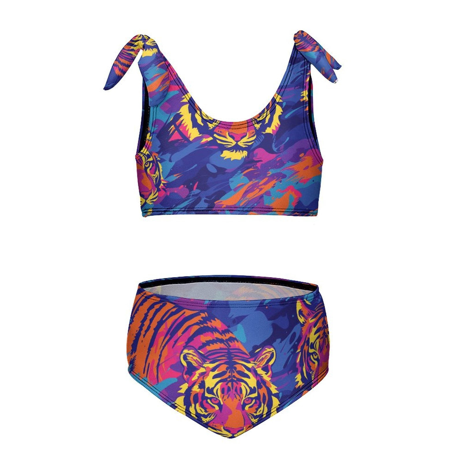 Tiger Two Piece Swimsuit Set, Bikini Swimsuit Suitable for Little Girls ...