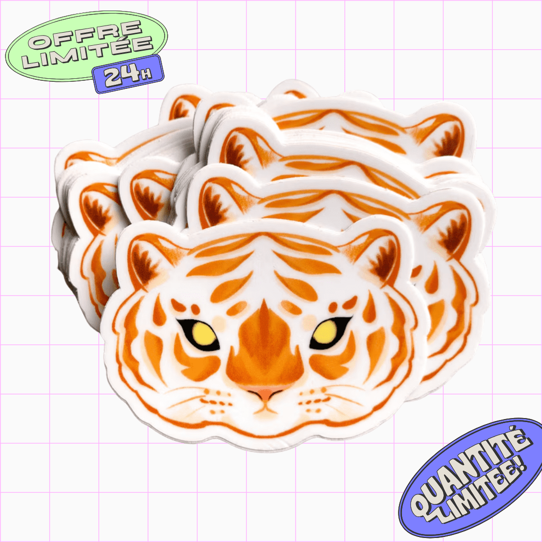 Tiger Vinyl Sticker | Bold Design for Laptops, Water Bottles (5x5inch ...