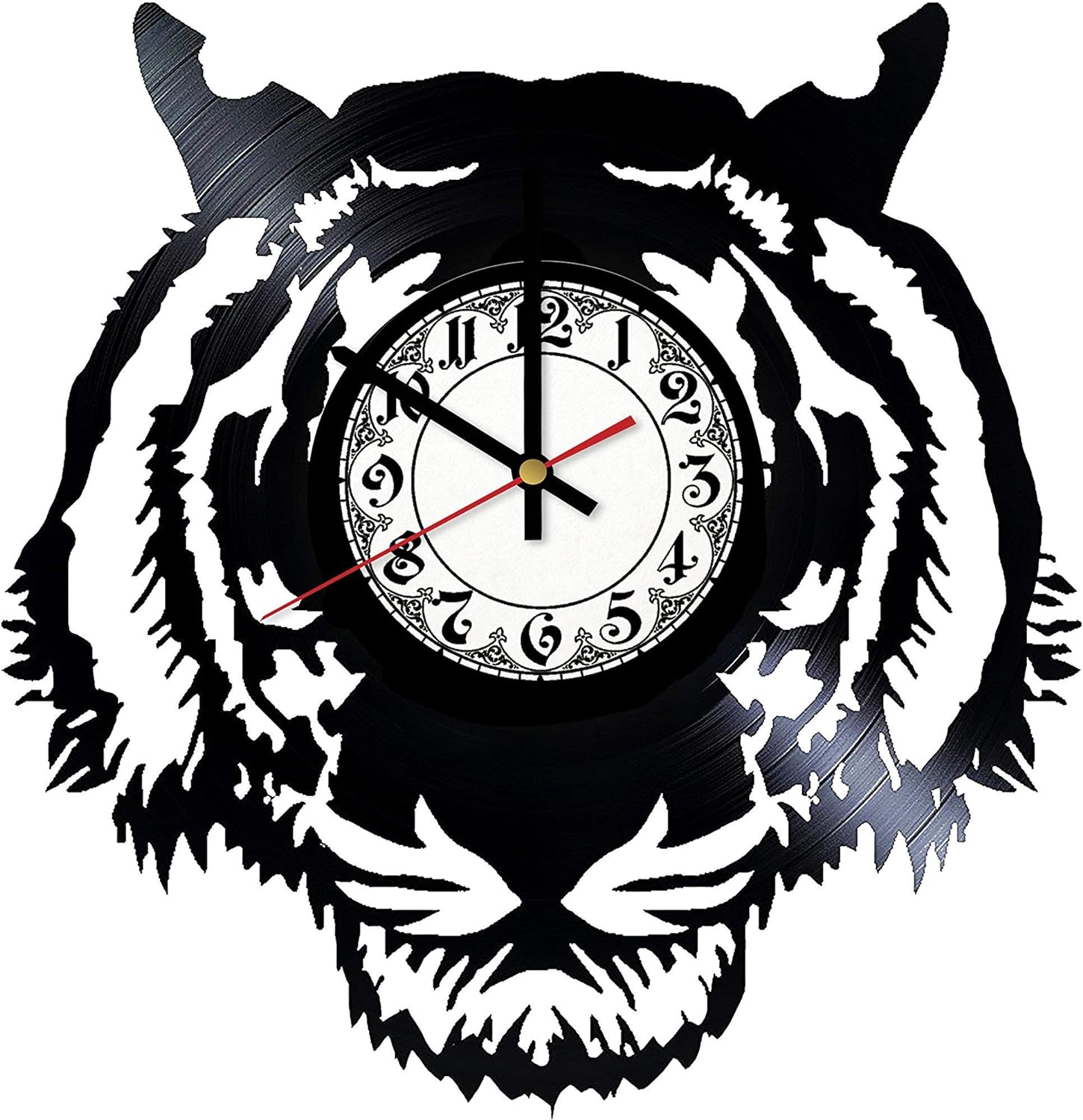 Tiger Vinyl Wall Clock,Vinyl Record Clock Wall Art Unique Bedroom ...