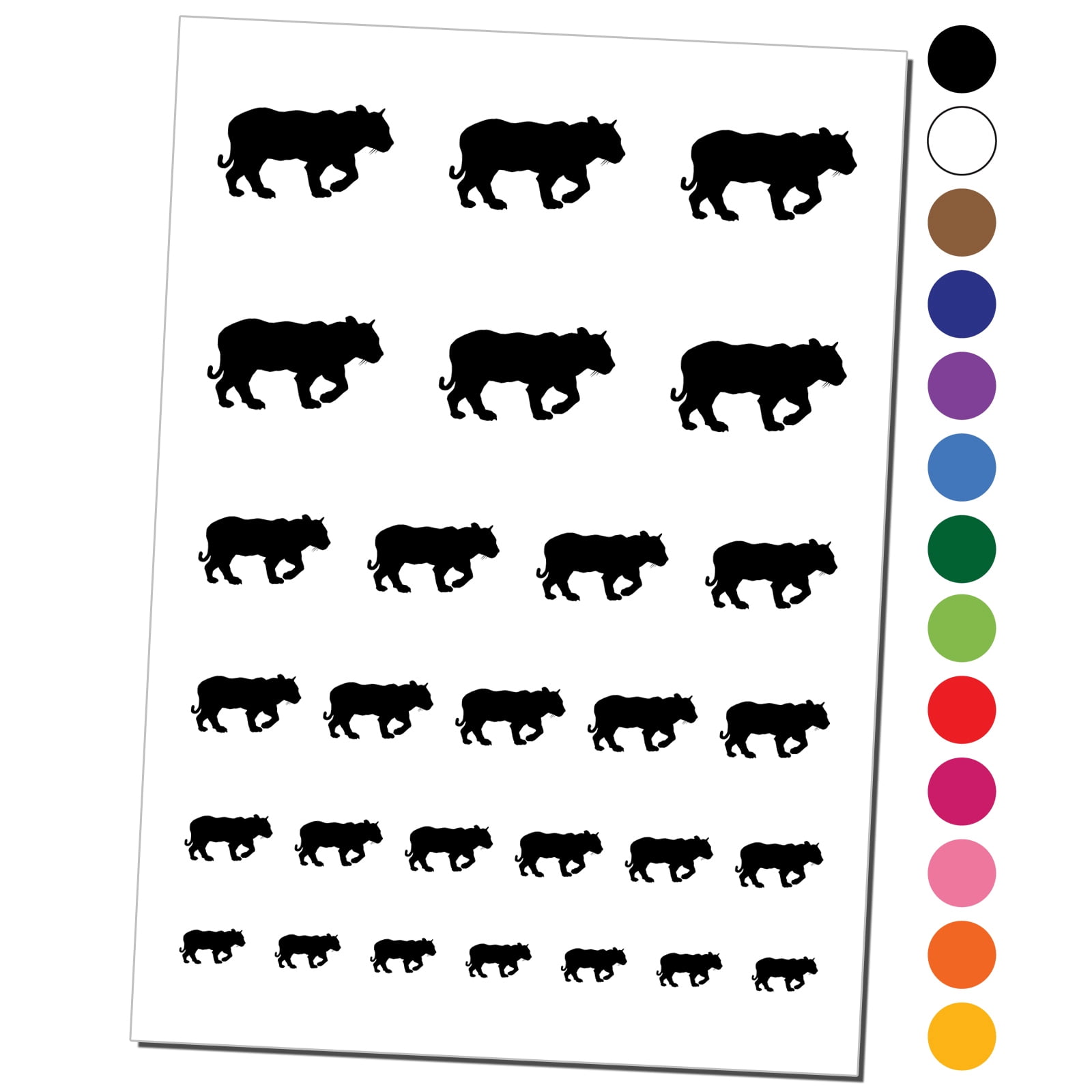Tiger Walking Solid Water Resistant Temporary Tattoo Set Fake Body Art ...