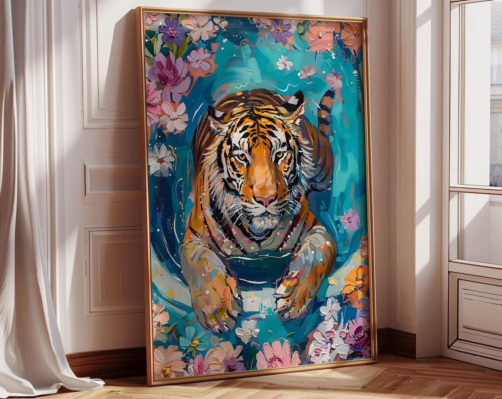 Tiger Wall Art Print Tiger Maximalist Print Tiger Bathroom Art ...