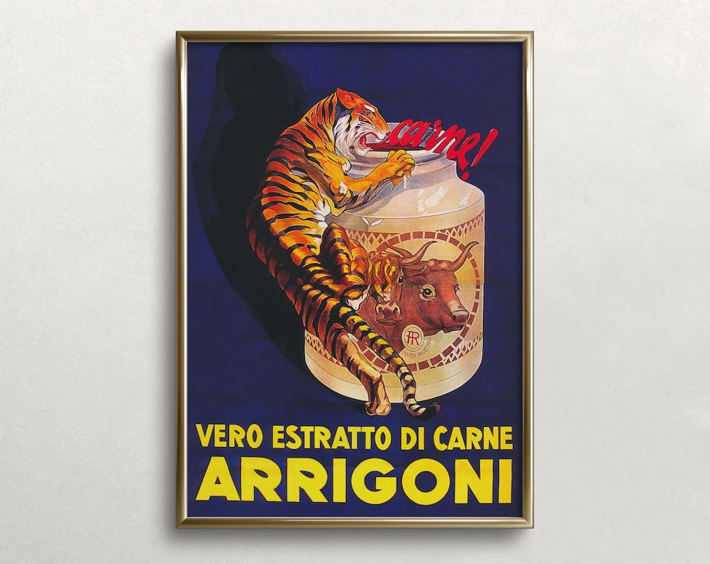 Tiger Wall Art, Vintage Wall Art, Vintage Food Art, Vintage Tiger Print ...