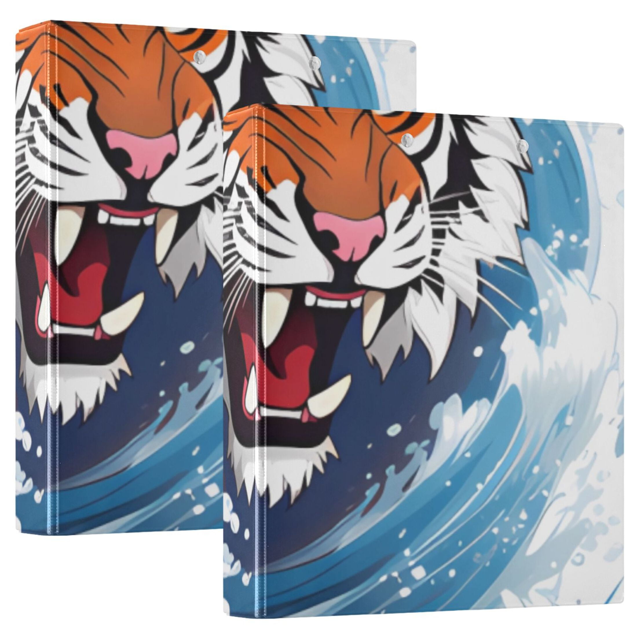 Tiger Waves 3 Ring Binders 1.5 inch Hardcover File Folders with ...