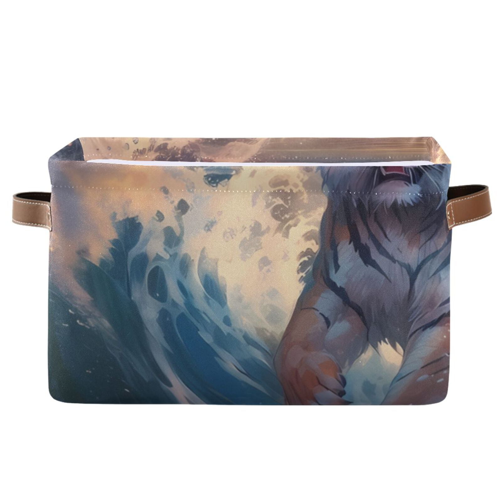 Tiger Waves Sun Clouds Sea Storage Bins Baskets With Handles Storage ...