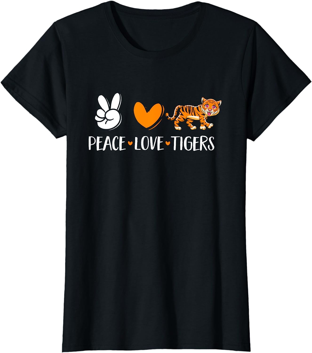 Tiger Wild Animal Kids Peace Love Tigers T-Shirt - Walmart.com