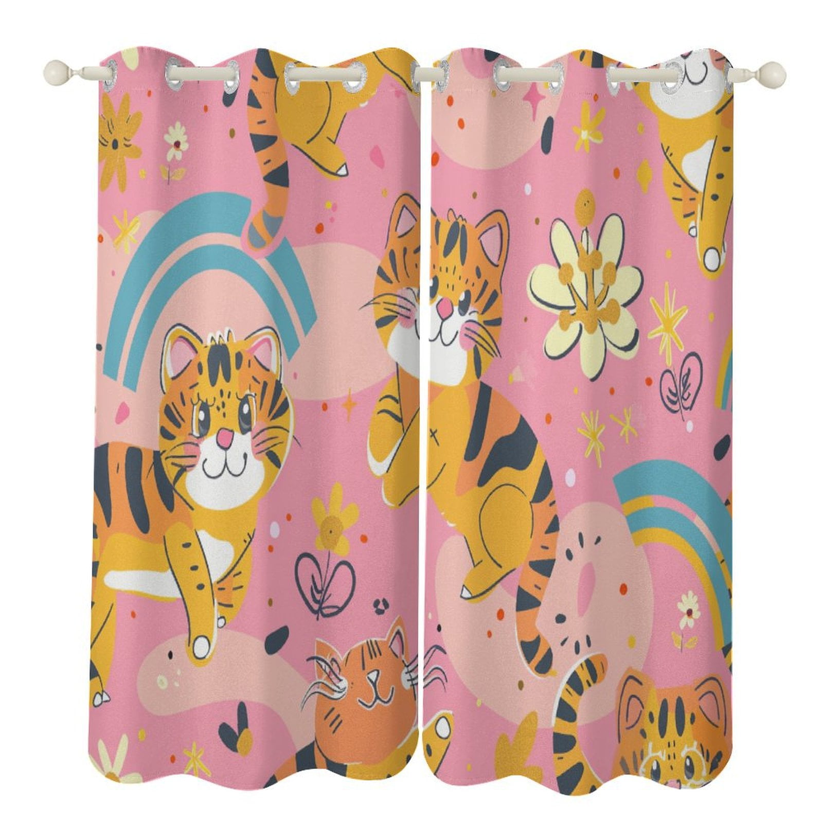 Tiger Window Curtain Panels Grommet Blackout Curtains Blackout Curtains ...