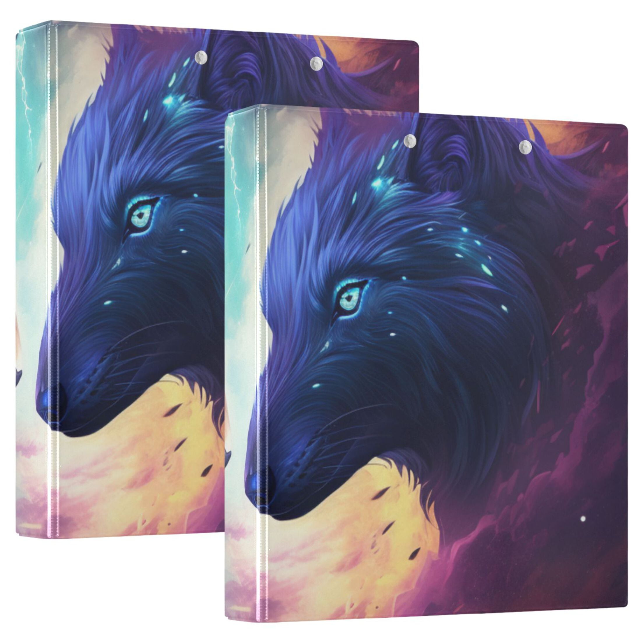 Tiger Wolf 3 Ring Binders 1.5 inch Hardcover File Folders with Interior ...