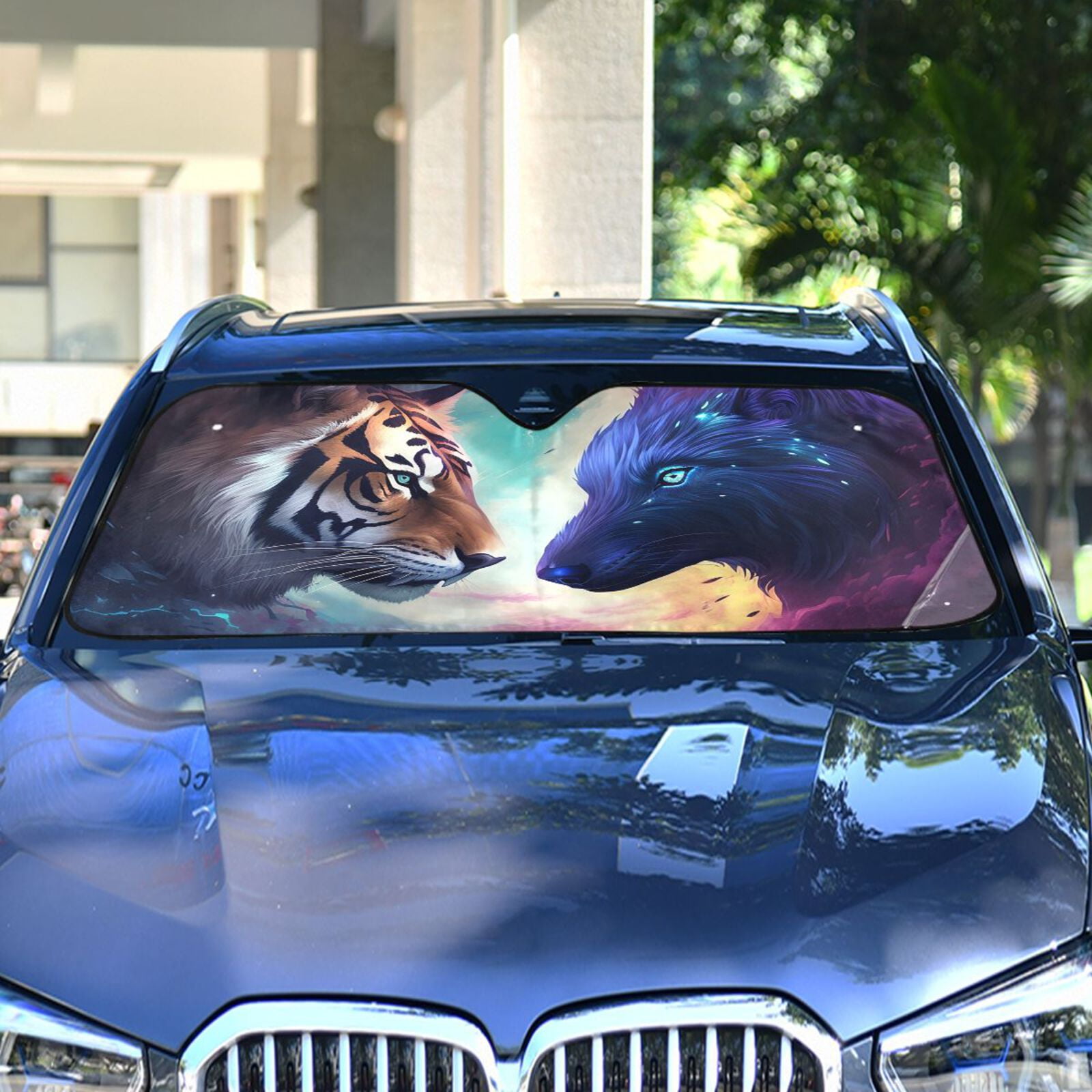 Tiger Wolf Automotive Front Car Windshield Sun Shade Reflector Foldable ...