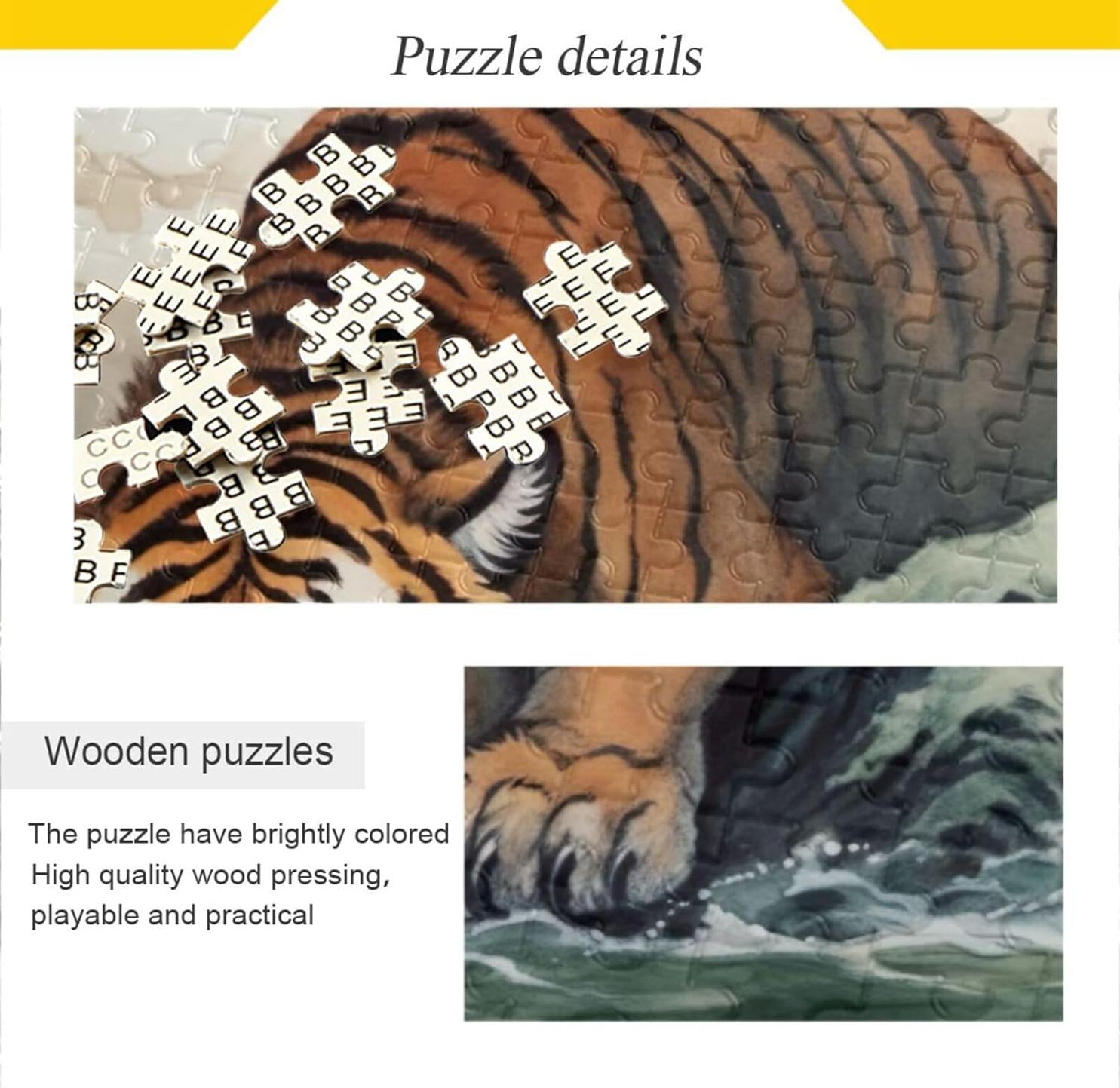 Tiger Wooden Jigsaw Puzzles, Intellectual Entertainment Educational ...