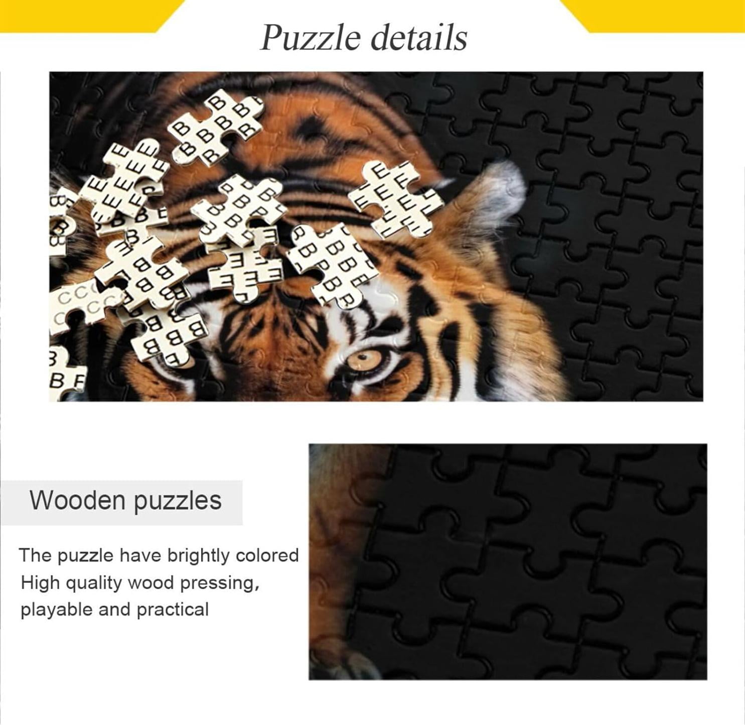 Tiger Wooden Jigsaw Puzzles, Intellectual Entertainment Educational ...
