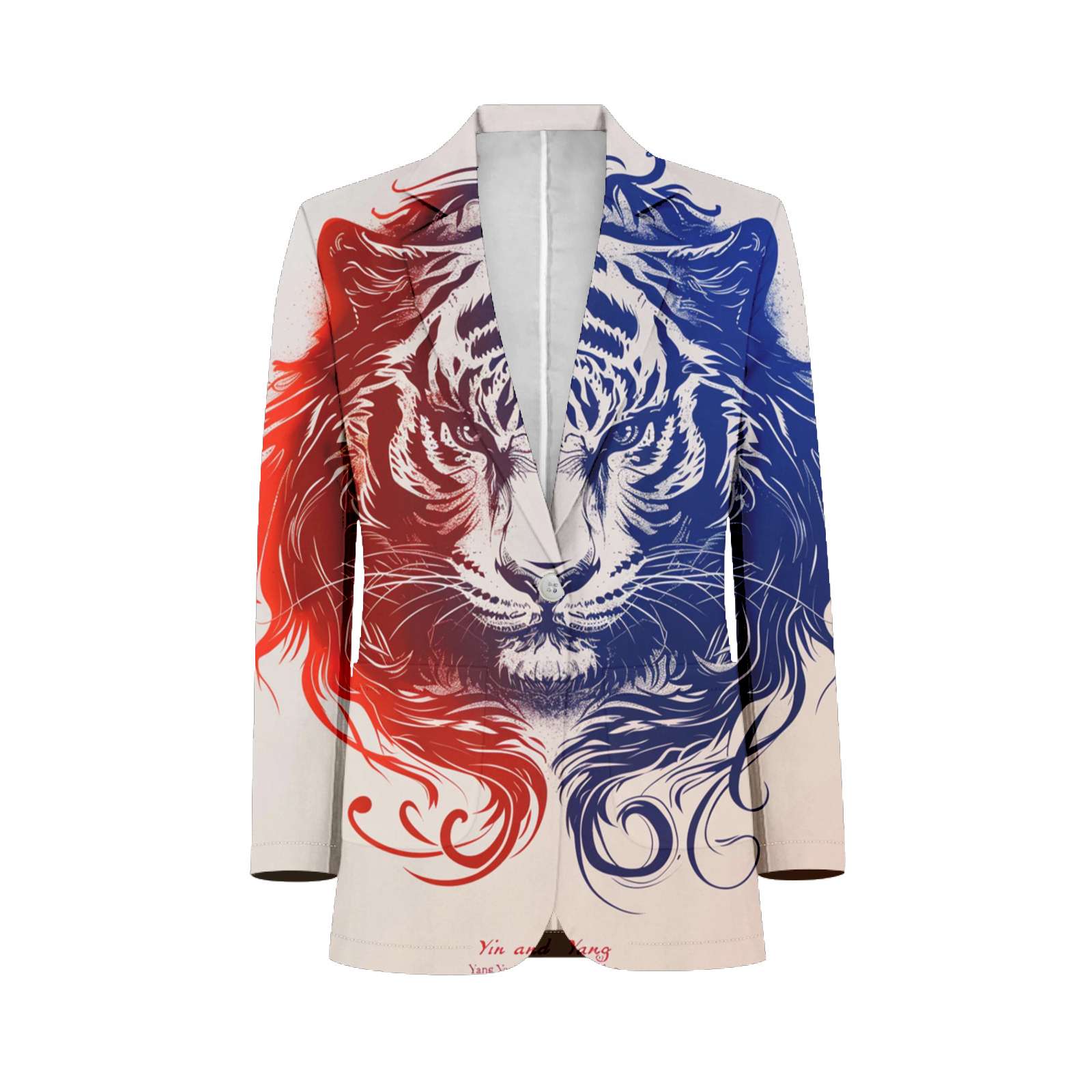 Tiger Yin Yang Art Print Men's Suit Blazer Casual Party Wear Slim Fit ...