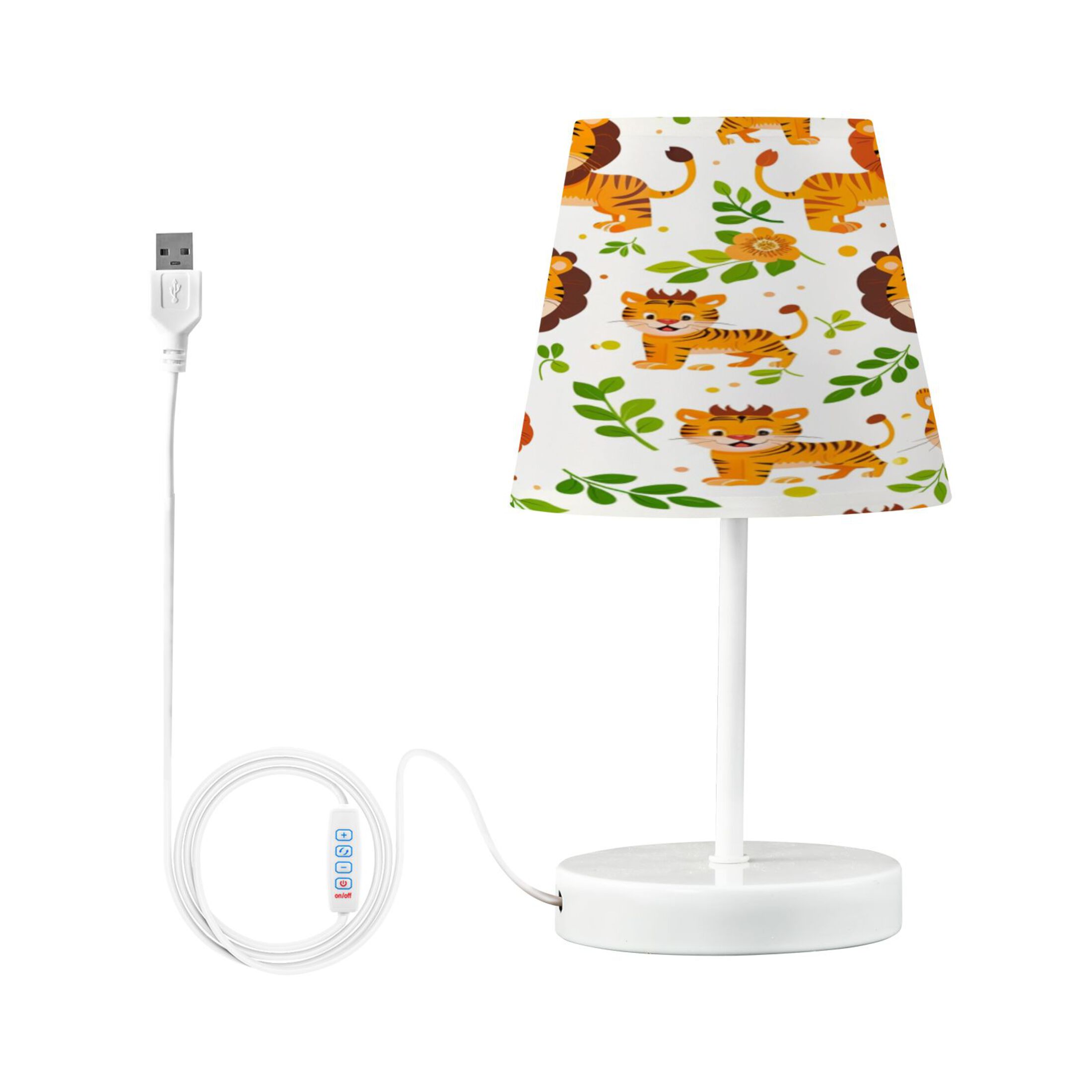 Tiger and Lion Desk Lamp LED Table Nightstand Lamps with 3 Color ...