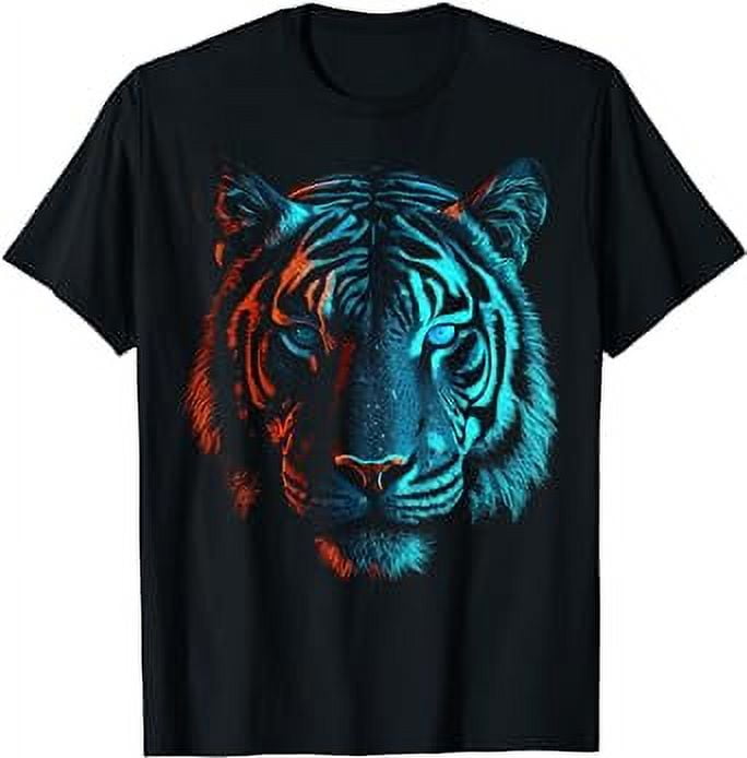 Tiger in Red and Blue - Animal Art Tiger T-Shirt - Walmart.com
