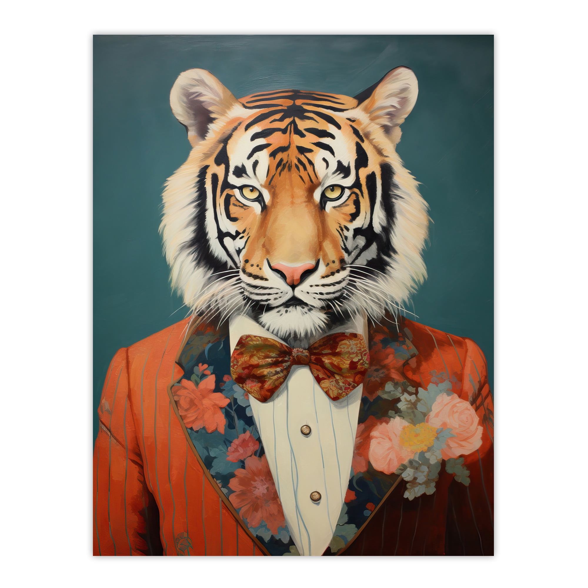 Tiger in a Tuxedo Fun Animal Portrait Unframed Wall Art Print Poster ...
