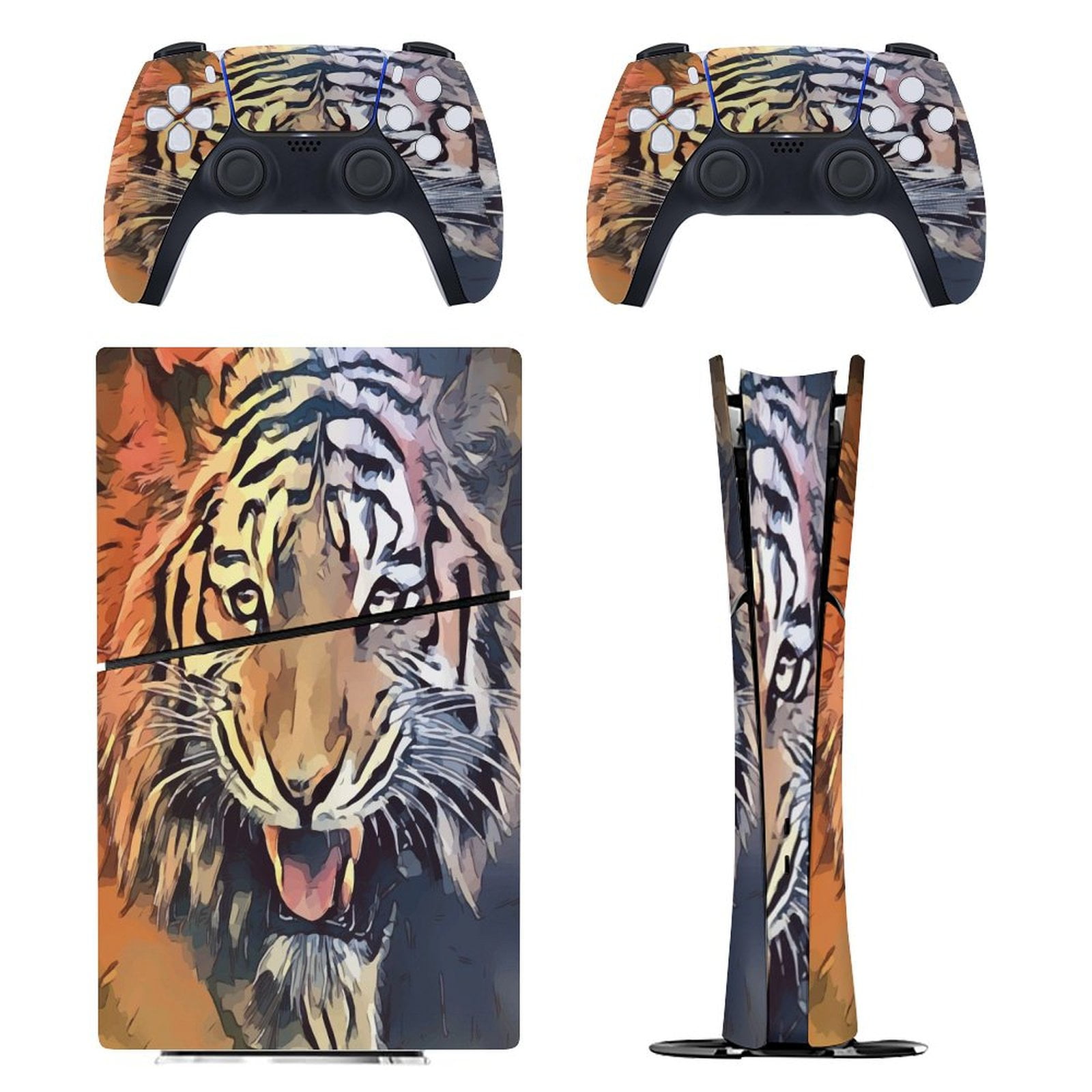 Tiger，painting PS5/PS5 Slim Digital Disc Skin Sticker For Console And ...
