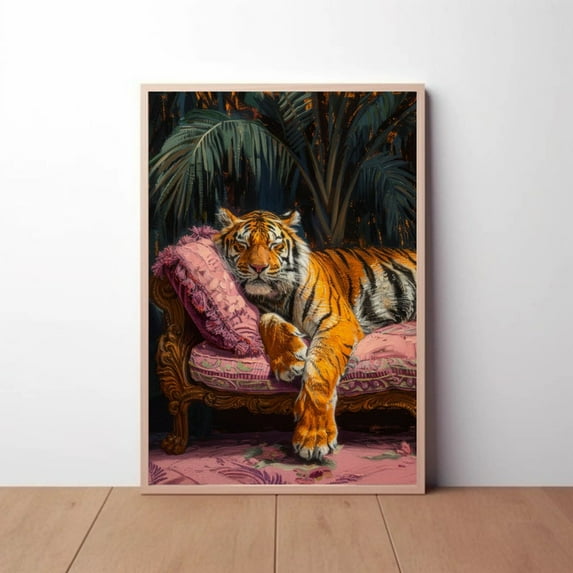 Tiger paintings | Tiger art | Retro style wall art | Classic tiger ...