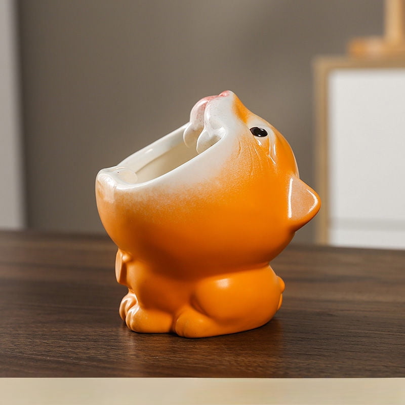 Tiger tiger pen holder cartoon tiger Chinese zodiac tiger mascot office ...