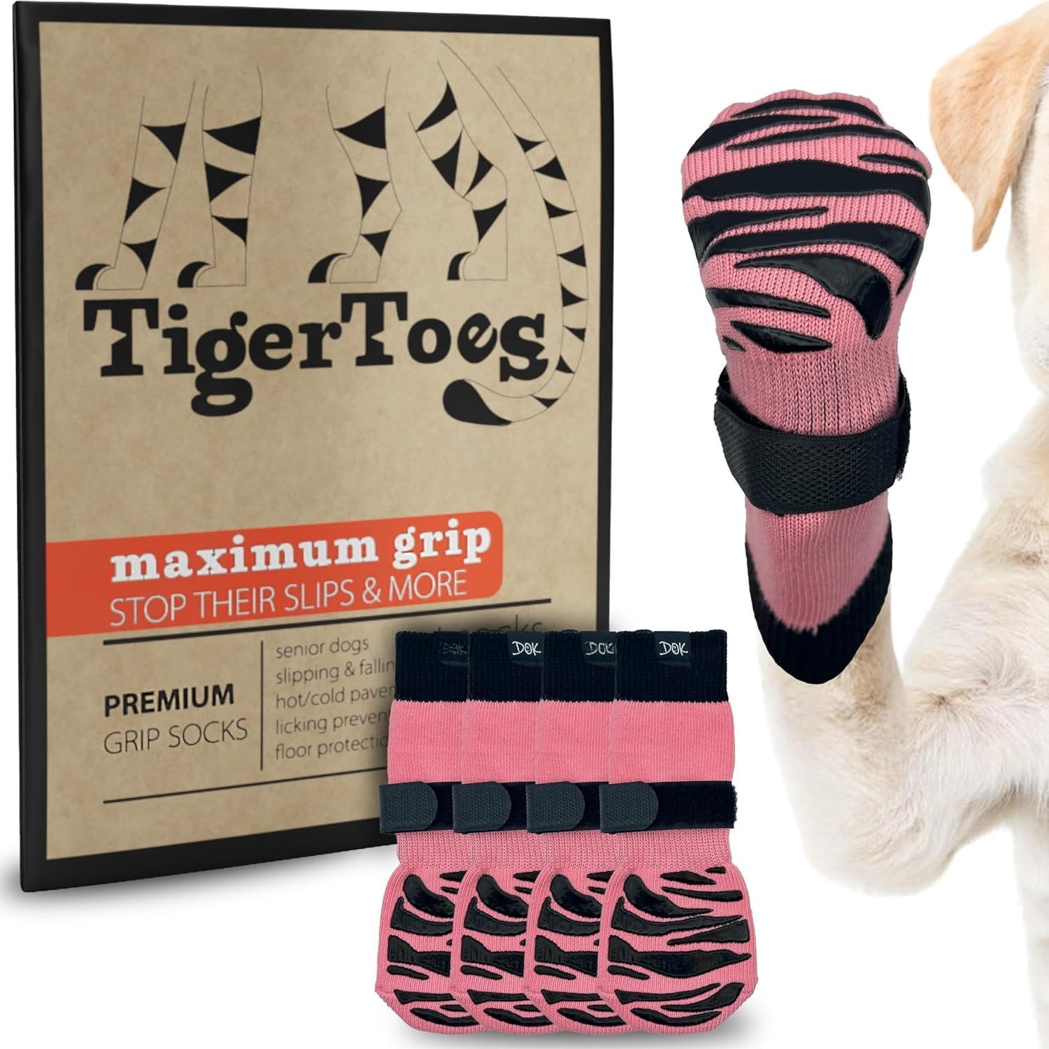 TigerToes Non-Slip Socks for Hardwood Floors - Extra-Thick That Works ...