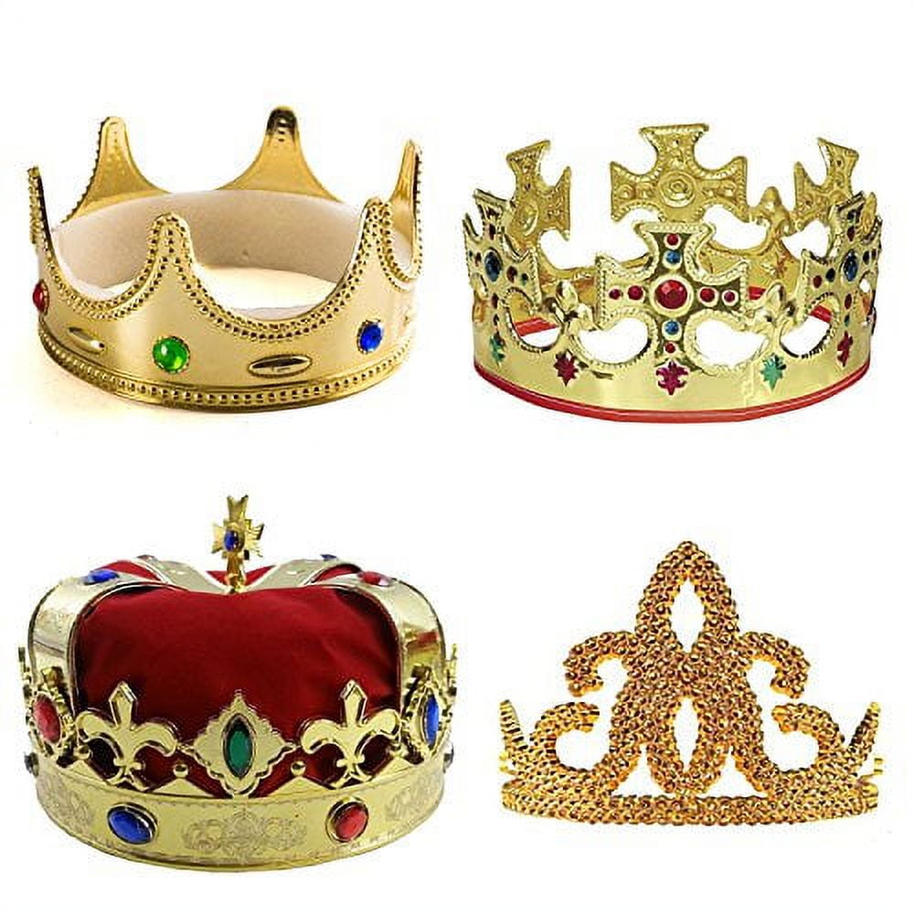 Tigerdoe Kings Crown - 4 Pack - Royal King Crowns and Princess Tiara ...