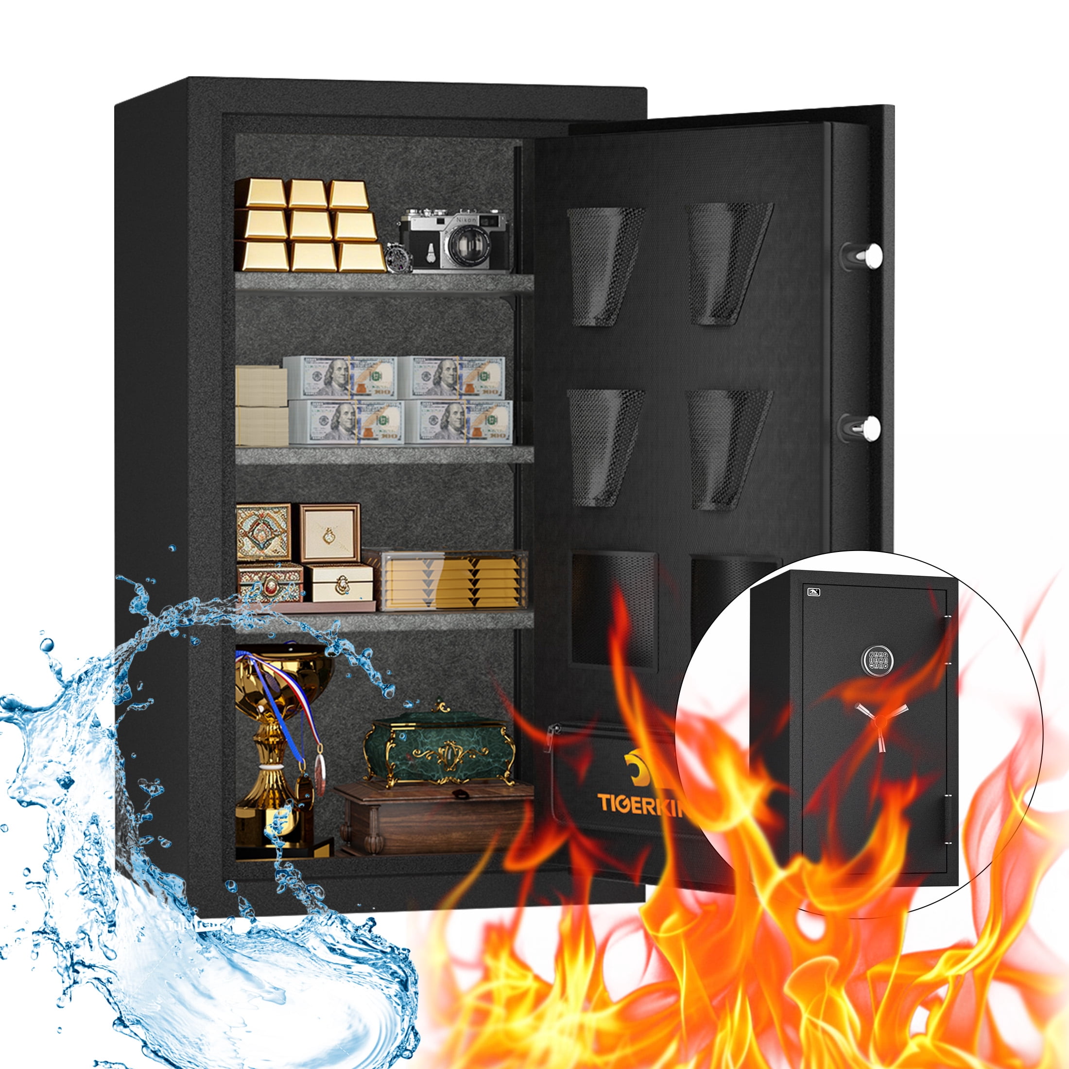 Tigerking 8.78 Cu Ft Fireproof & Waterproof Safe for Home, Steel Home ...
