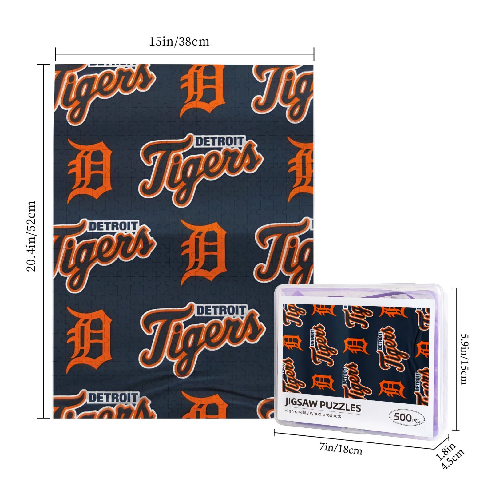 Tigers 2025 New Wooden Baseball Team Logo Jigsaw Puzzle (500-Piece ...