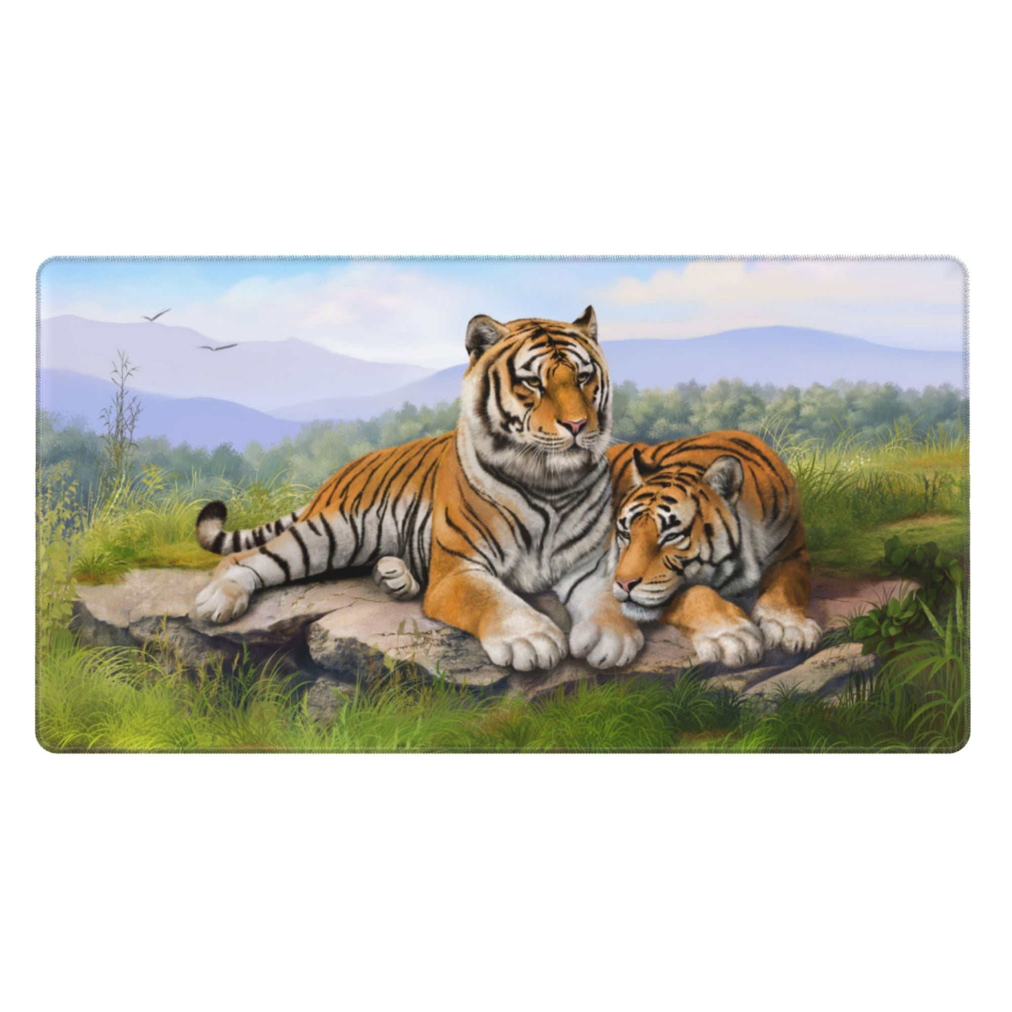 Tigers Art Wallpaper HD Large Gaming Mouse Pad, Large Keyboard Pad,Desk ...