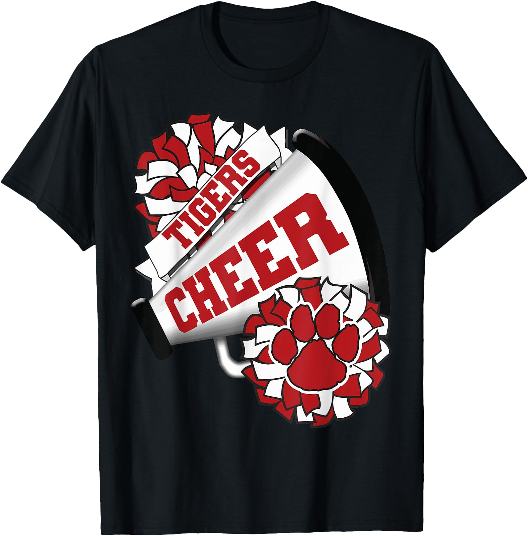 Tigers Cheerleading Back To School Cheer Team Spirit Red T-Shirt ...