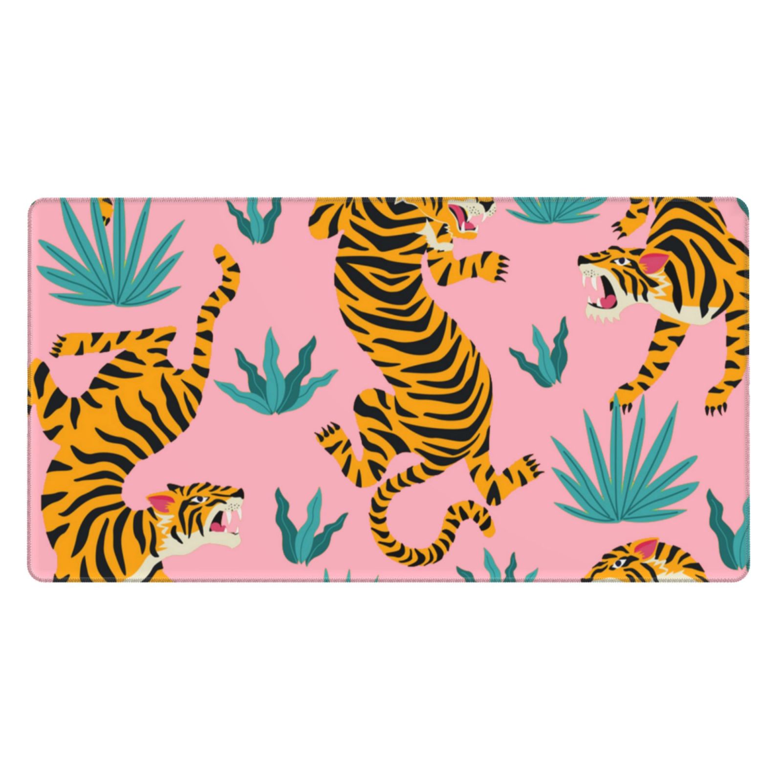 Tigers Dancing On Pink Asian Tiger Gold Orange And Black Mousepad Large ...