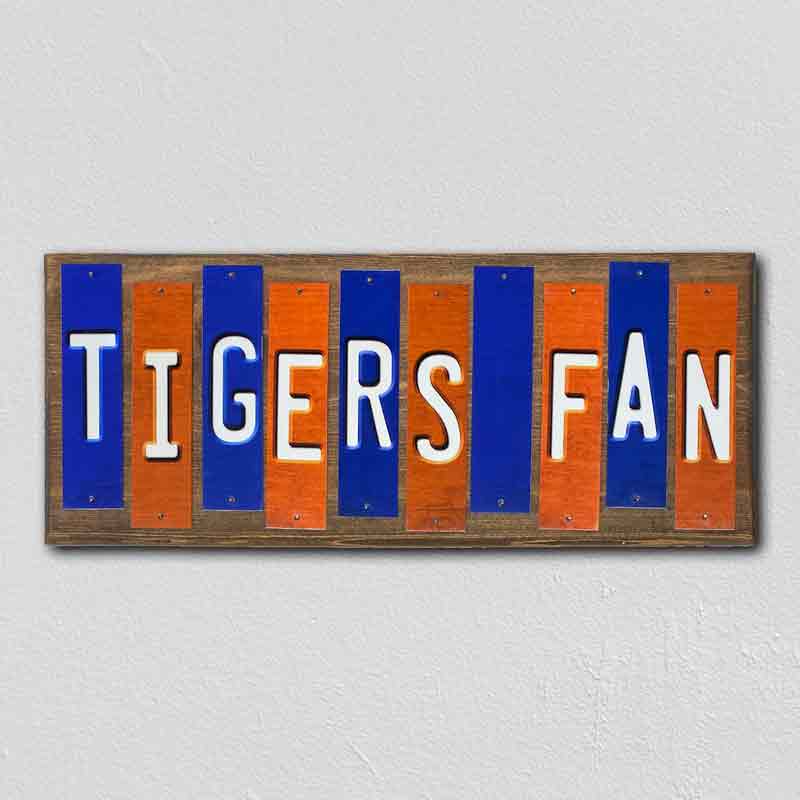 Tigers Fan AL Team Colors College Fun Strips Novelty Wood Sign WS-947 8 ...