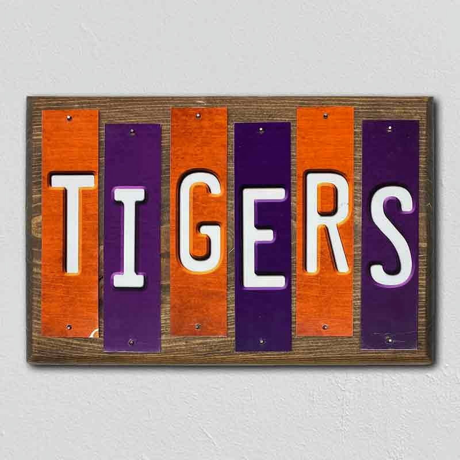 Tigers SC Team Colors College Fun Strips Novelty Wood Sign WS-940 8" x ...