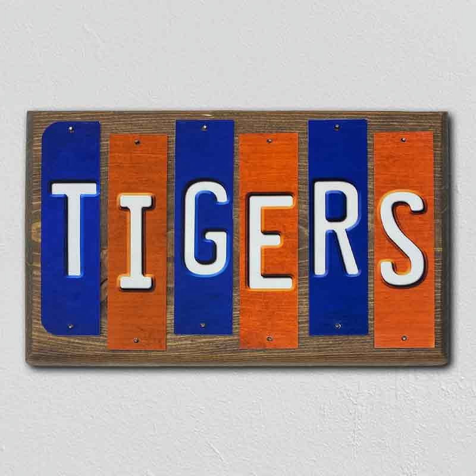 Tigers Team Colors Baseball Fun Strips Novelty Wood Sign WS-612 8" x ...