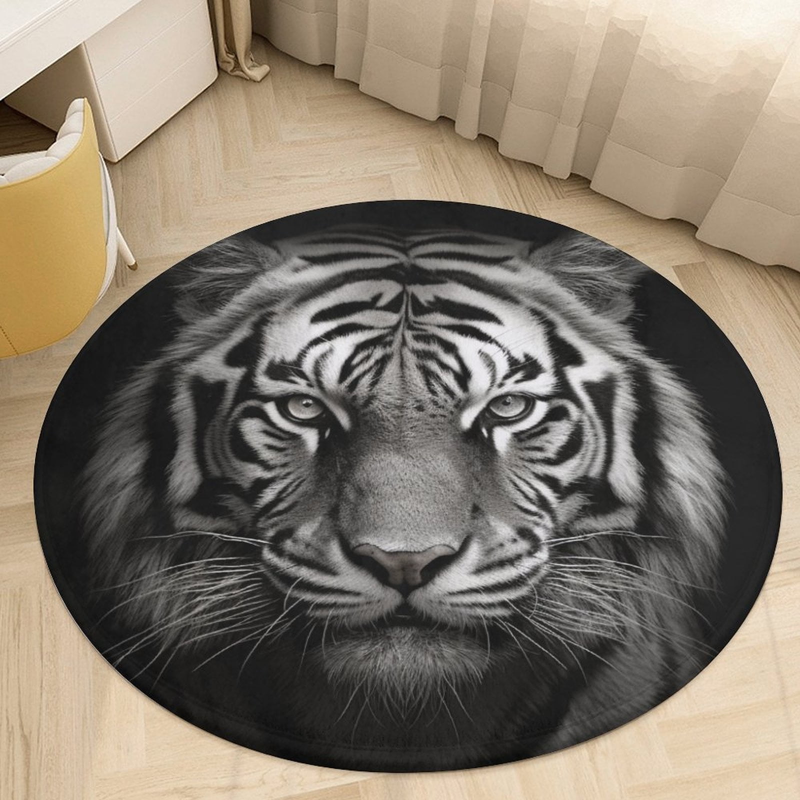 Tigers Wolves Zebras Animals Round Area Rugs for Bedroom Living Room ...